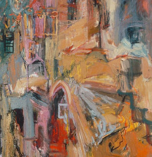 Ghada Jamal - Lebanon cityscape painting